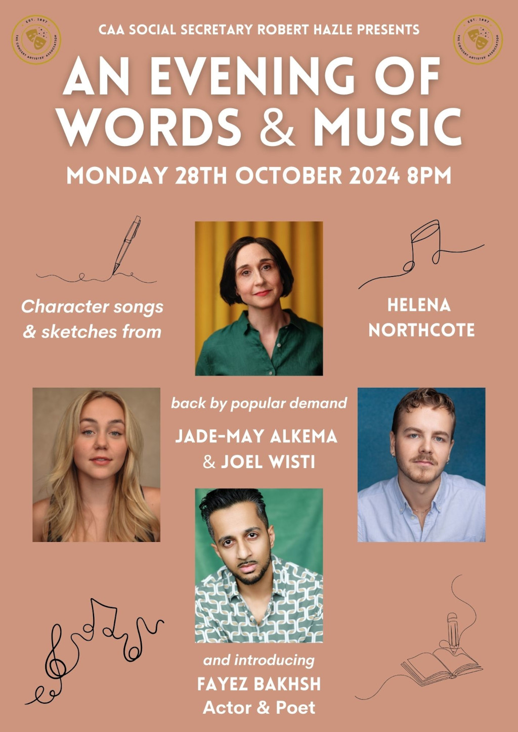 CAA Monday Night 28th October 2024 - The Club for Acts and Actors